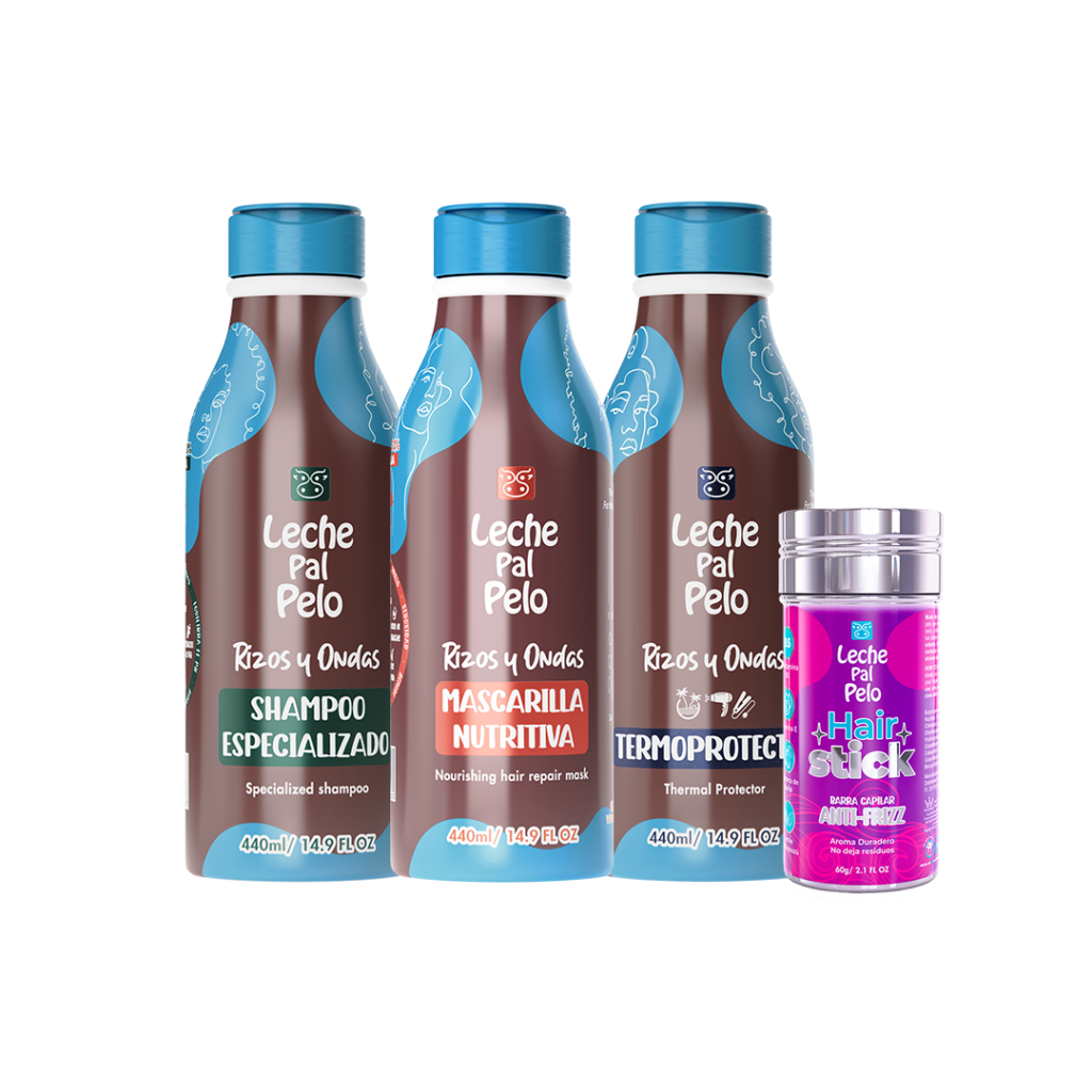 Kit Línea Rizos y Ondas (440ml) x 4 - Leche Pal Pelo Ecuador